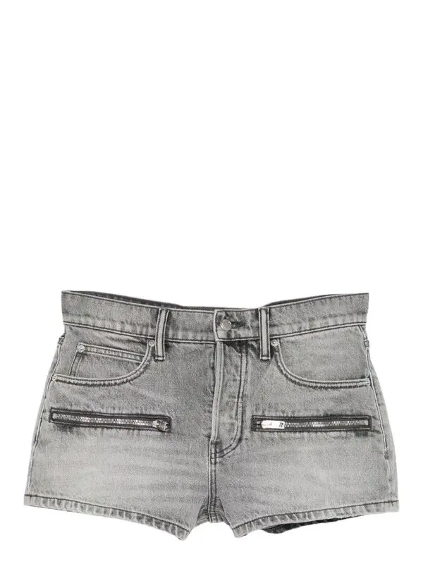 Alexander Wang Zip-pocket Denim Shorts - Grey
