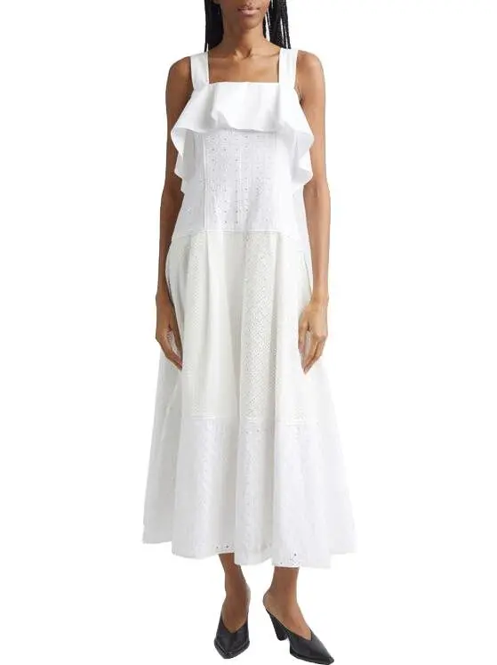3.1 Phillip Lim Broderie Anglaise Patchwork Sundress - White