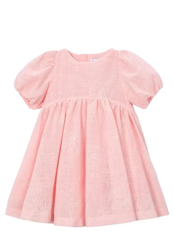 MAYORAL Puff-sleeve Cotton Dress - Light Pink