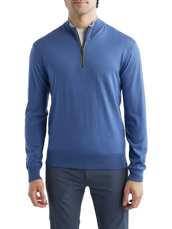Greyson Saratoga Merino Wool Quarter Zip - Falcon