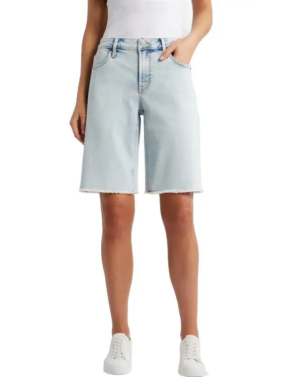 CITY BLUES Stretch-denim Bermuda Shorts - Snow