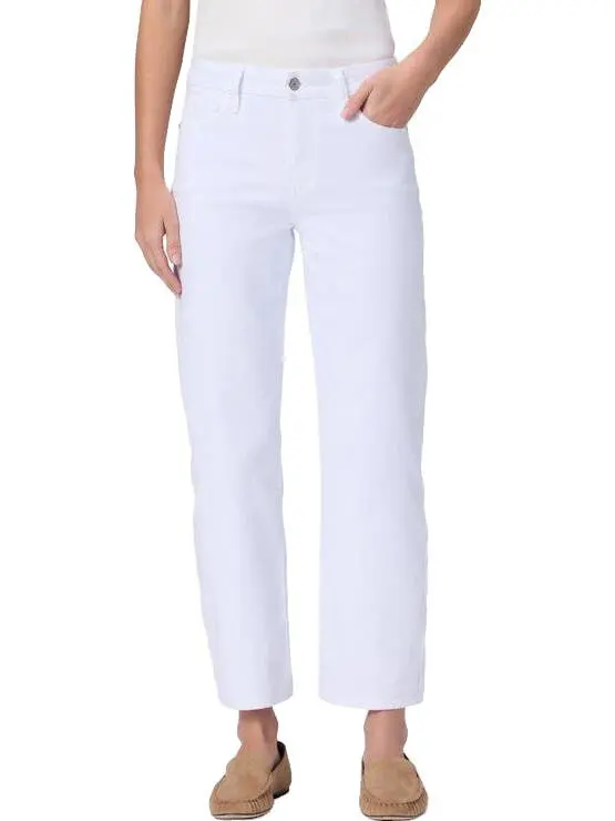 Paige Mason Mid-rise Straight Leg Ankle Jeans - Crisp White