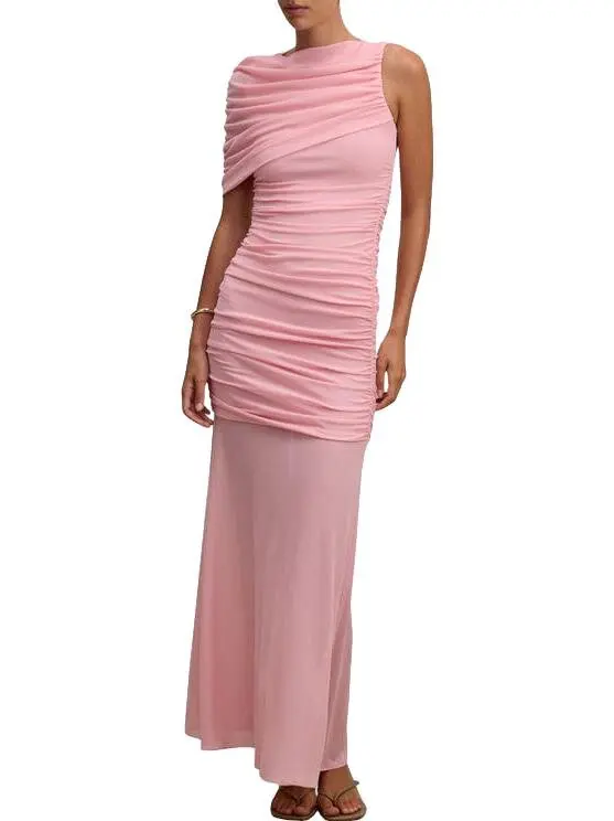 EVER NEW Elouise Asymmetric Sleeve Maxi Dress - Pink
