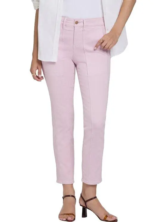 NYDJ Margot Seamed Crop Girlfriend Jeans - Light Lilac