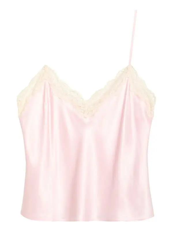 REFORMATION Teddy Lace-trimmed Silk Camisole - Cherry Blossom Lace