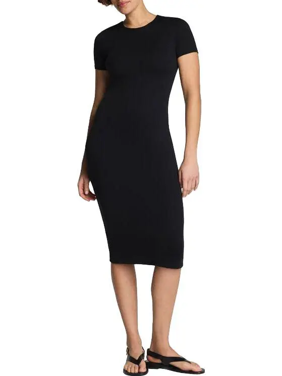 Spanx Ponte Crewneck Midi Dress - Classic Black