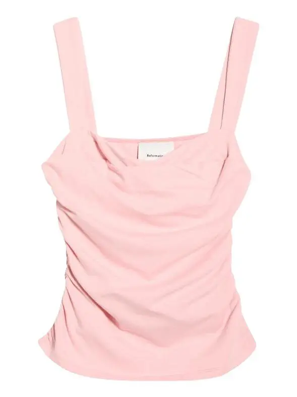 REFORMATION Trish Ruched Tank - Lotus