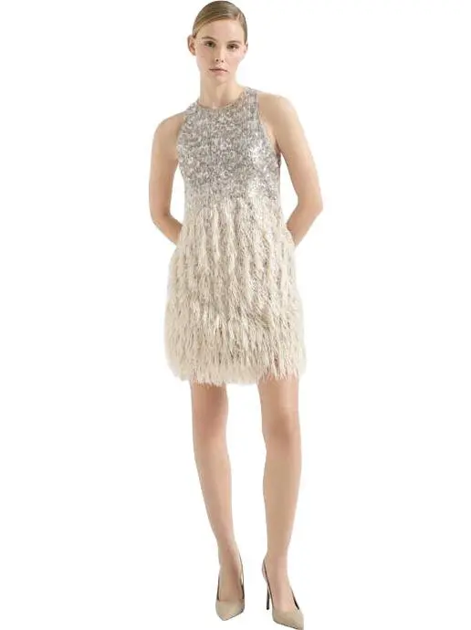 Brunello Cucinelli Dégradé Mini Dress - Grey