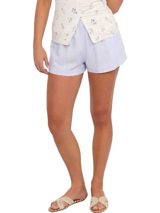 PETAL & PUP Tallulah Print Pull-on Shorts - Pale Blue