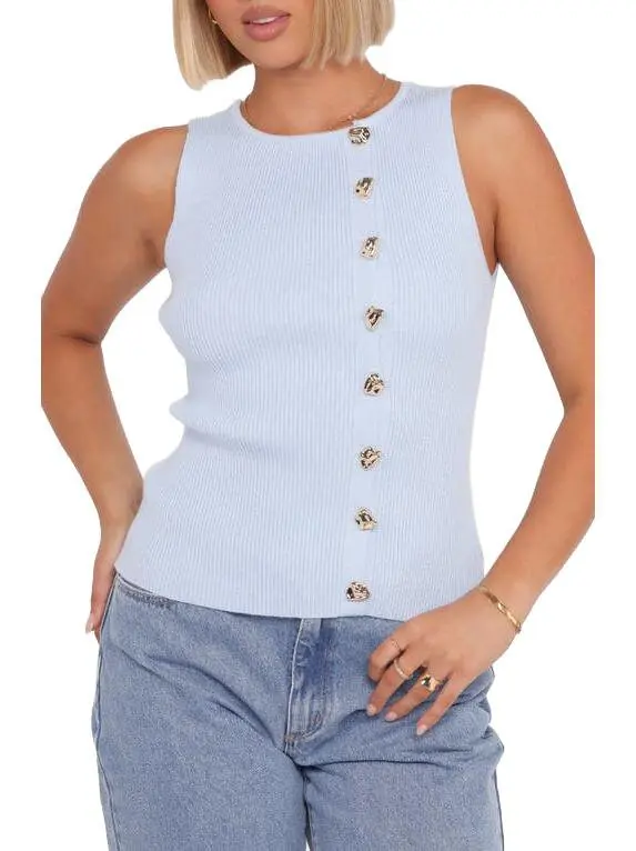 PETAL & PUP Lysa Ribbed Sweater Vest - Blue