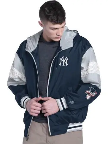 PRO PLAYER New York Yankees Legacy Lightweight Full-zip Hooded Jacket - Navy