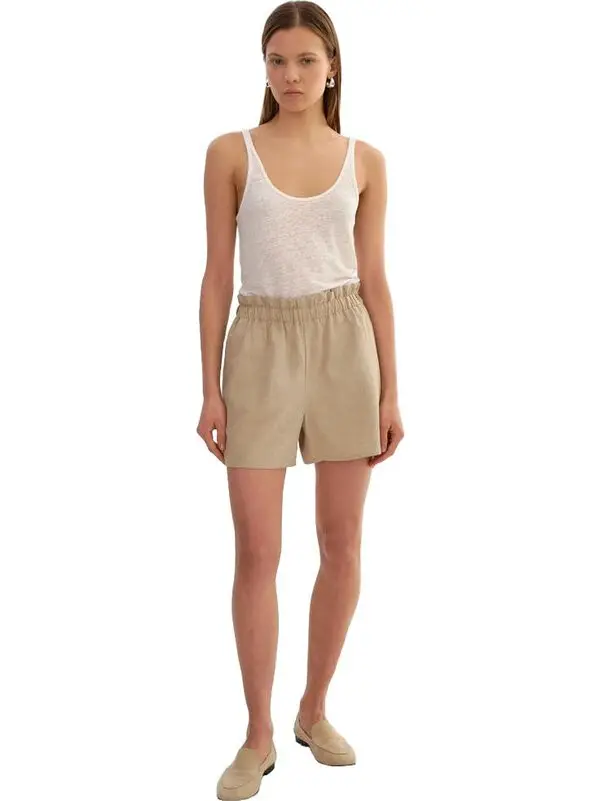 LAMARQUE Ilia Linen Shorts - Beige