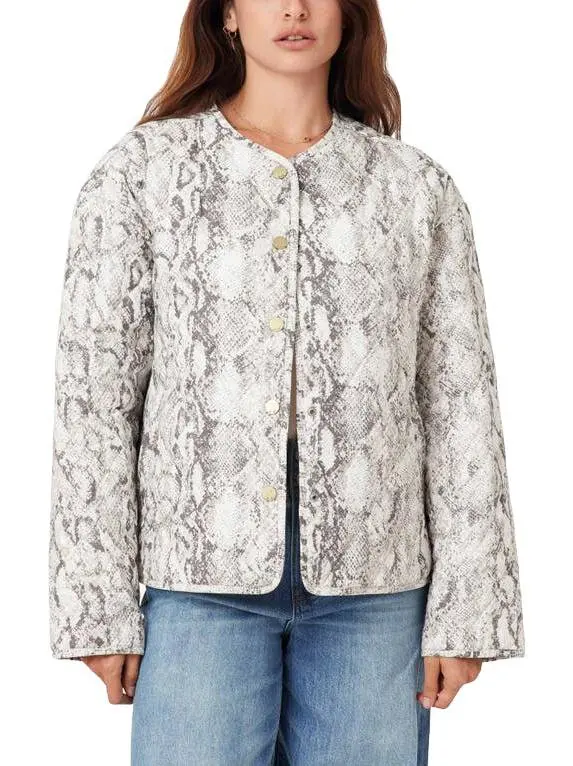 Habitual Snakeskin Print Quilted Jacket - Snake Print