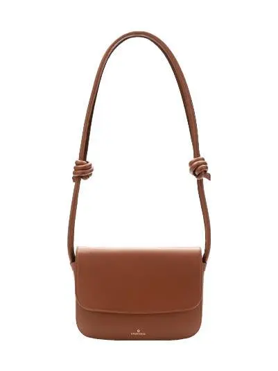 LA PORTEGNA Lucia Shoulder Bag With Knots - Brown
