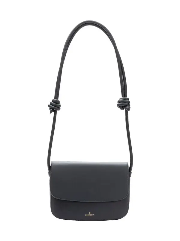 LA PORTEGNA Lucia Shoulder Bag With Knots - Navy