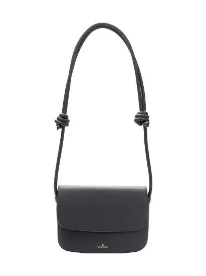 LA PORTEGNA Lucia Shoulder Bag With Knots - Navy
