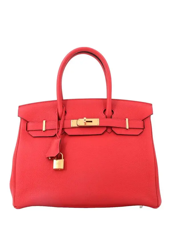 Hermès Birkin Handbag Red Togo With Gold Hardware 30 - Geranium