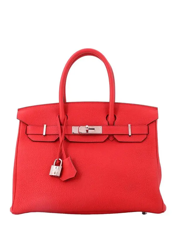 Hermès Birkin Handbag Red Togo With Palladium Hardware 30 - Geranium
