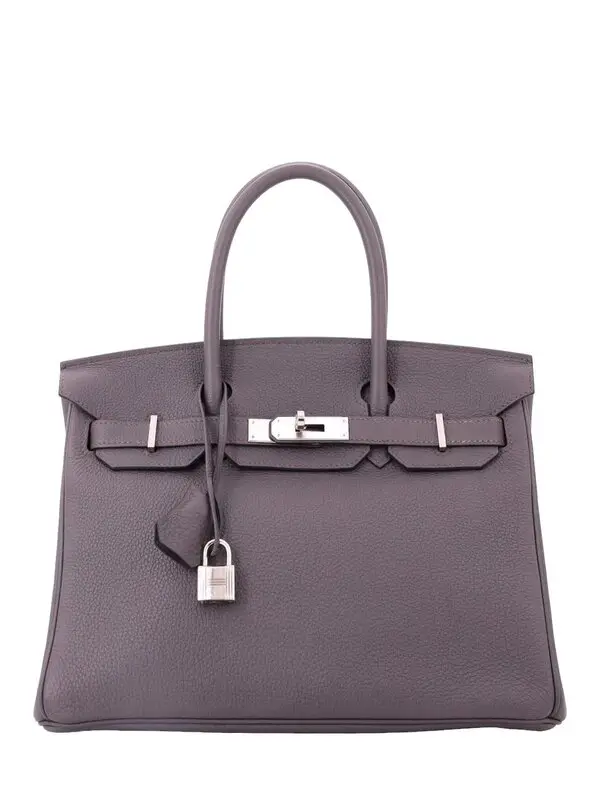 HERMES Birkin Handbag 30 Grey Togo With Palladium Hardware - Etain