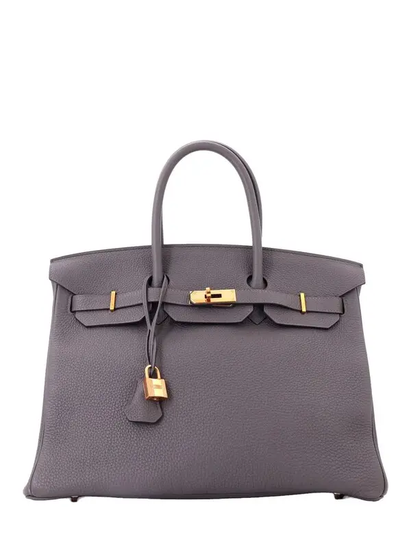 Hermès Birkin Handbag Grey Togo With Gold Hardware 35 - Etain