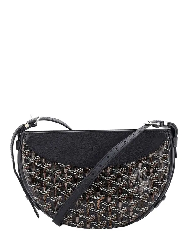 Goyard Hirondelle Shoulder Bag Coated Canvas And Leather - Black