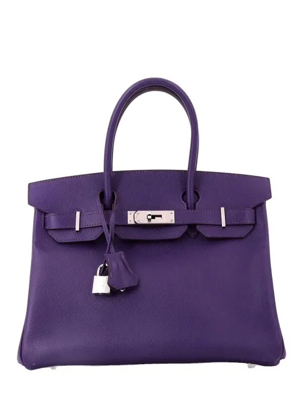 HERMES Birkin Handbag Purple Epsom With Palladium Hardware 30 - Iris