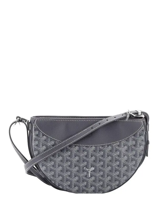 Goyard Hirondelle Shoulder Bag Coated Canvas And Leather - Gray