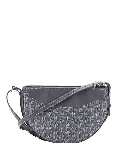 Goyard Hirondelle Shoulder Bag Coated Canvas And Leather - Grey
