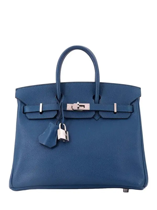 Hermès Birkin Handbag Blue Epsom 25 With Palladium Hardware - Colvert