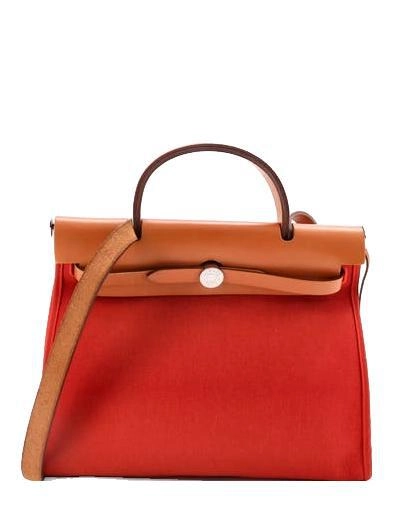 Hermès Herbag Zip Leather And Toile 31 - Red