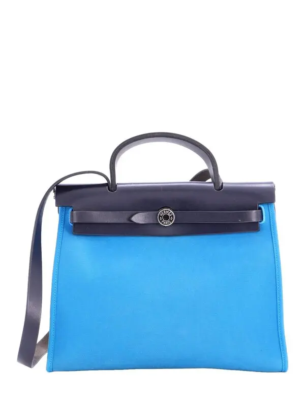 Hermès Herbag Zip Leather And Toile 31 - Bleu Zanzibar