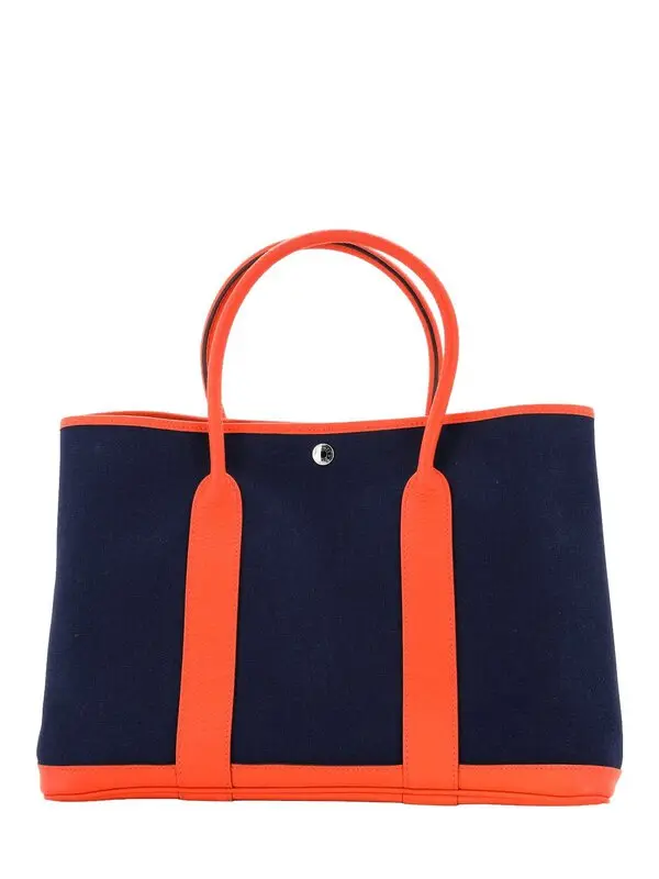 Hermès Garden Party 36 Tote Toile And Leather - Bleu Nuit
