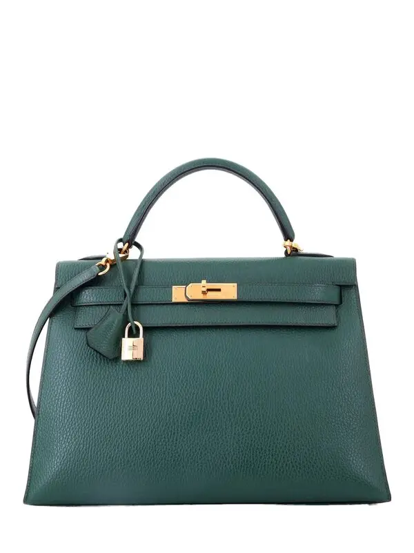 Hermès Kelly Handbag Green Ardennes 32 - Vert