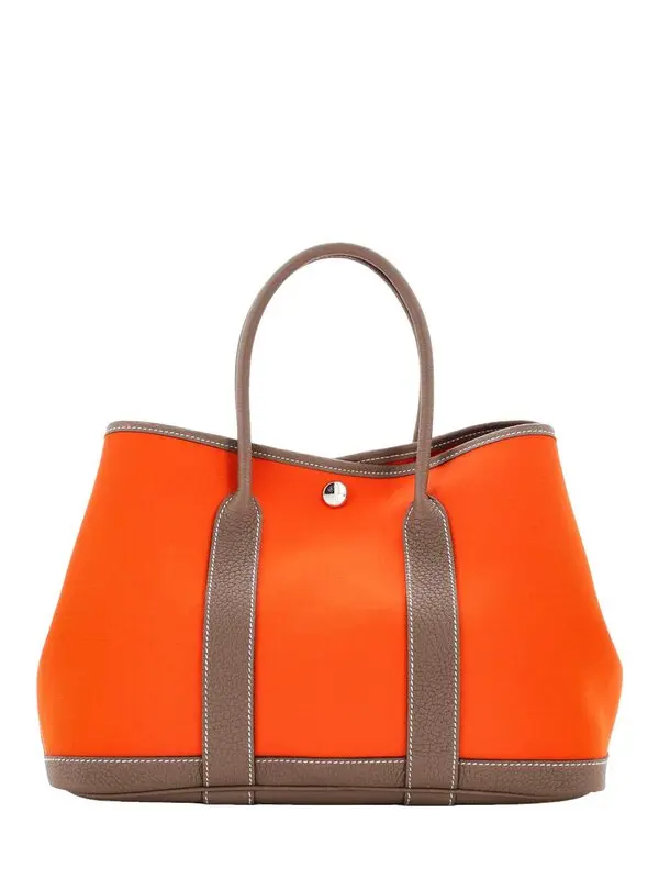 Hermès Garden Party Tote Toile And Leather 30 - Orange Minium