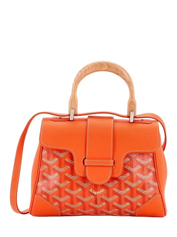 Goyard Saigon Top Handle Bag Coated Canvas With Leather Mini - Orange