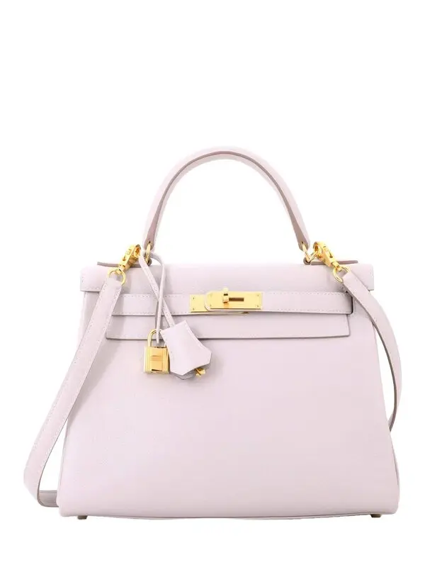 Hermès Kelly Handbag Evercolor 28 With Gold Hardware - Gris Perle