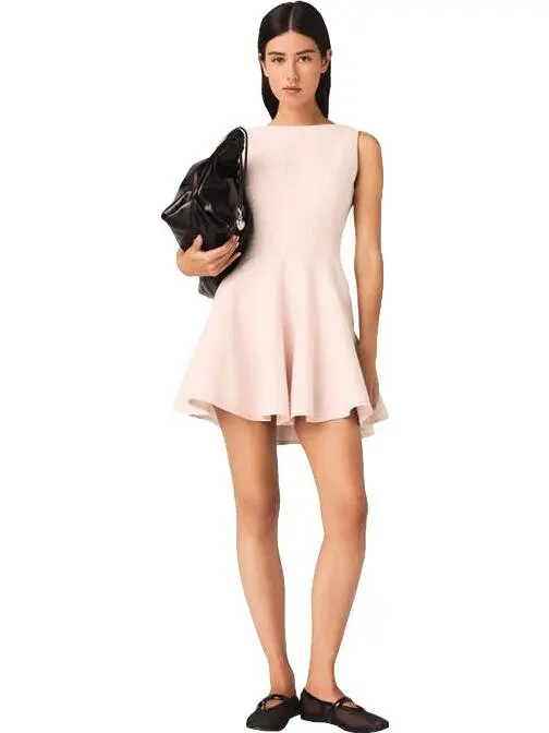 Maje Short Flared Tweed Dress - Pink