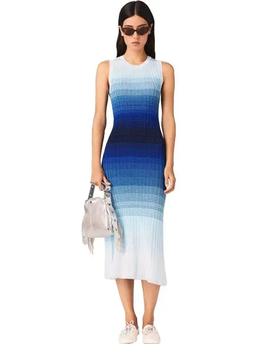 Maje Ombré Knit Maxi Dress - Blue