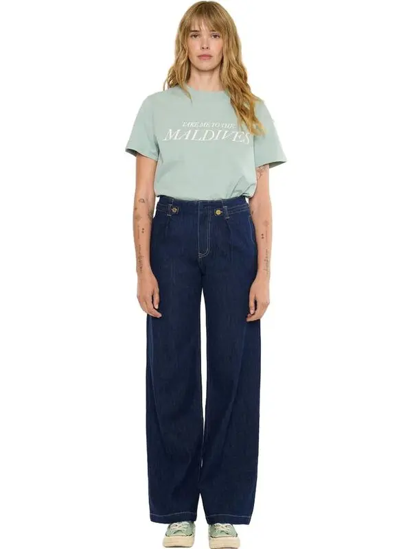 KANCAN High Rise Wide Leg Trousers - Dark Wash