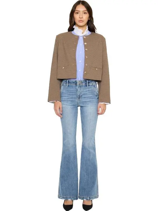 KANCAN High-rise Flare Jeans - Medium Dark