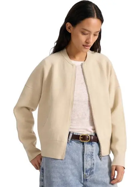 ALBARAY Knitted Bomber Jacket - Cream