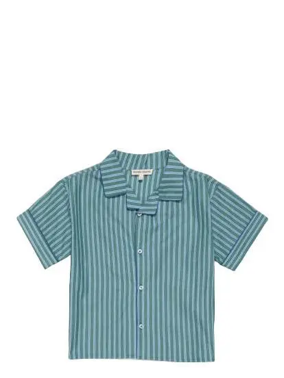 THE SUNDAY COLLECTIVE Bowling Shirt - Cucumber Stripe