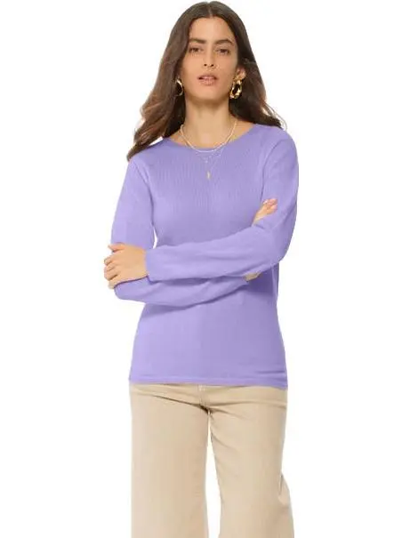 MONTICELLI CASHMERE Ultralight Cashmere Crew Neck Sweater - Lavender