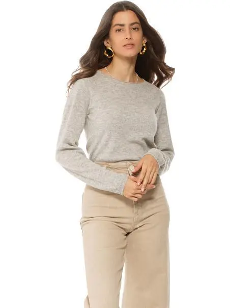 MONTICELLI CASHMERE Ultralight Pure Cashmere Raglan Crewneck Sweater - Light Grey