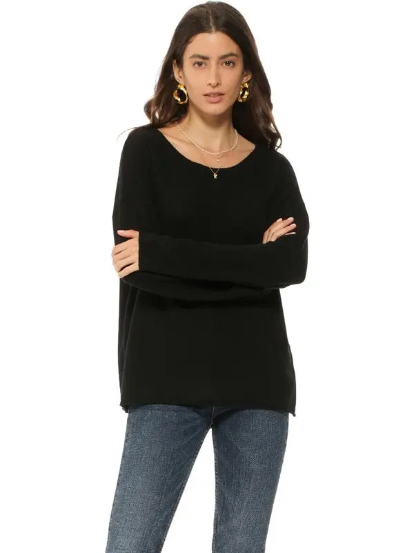MONTICELLI CASHMERE Pure Cashmere Lightweight Crewneck Sweater - Black
