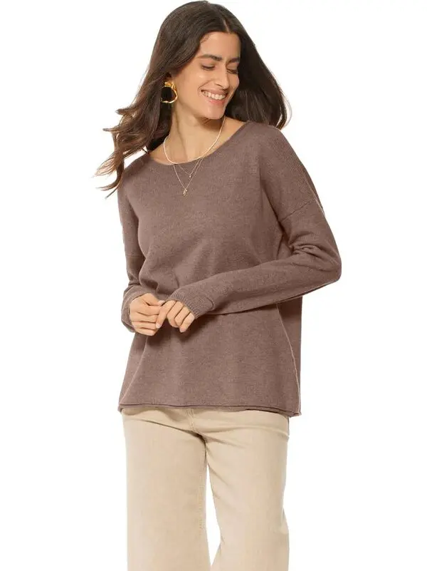 MONTICELLI CASHMERE Pure Cashmere Lightweight Crewneck Sweater - Brown