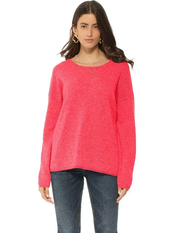 MONTICELLI CASHMERE Pure Cashmere Lightweight Crewneck Sweater - Coral Red
