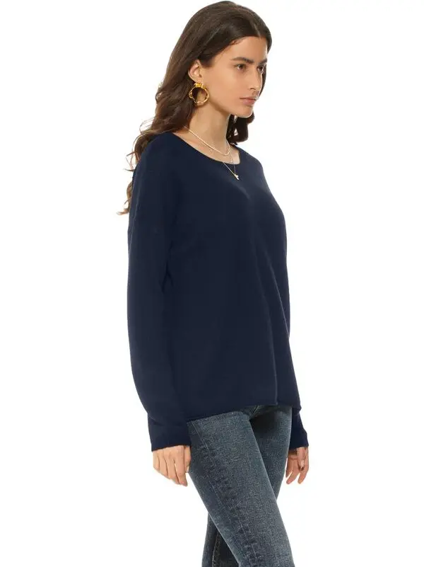 MONTICELLI CASHMERE Pure Cashmere Lightweight Crewneck Sweater - Night Blue