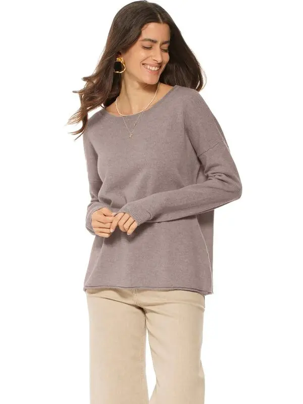 MONTICELLI CASHMERE Pure Cashmere Lightweight Crewneck Sweater - Taupe