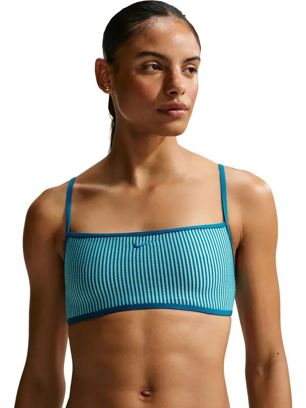 Nike Swim Ripple Texture Bralette Bikini Top - Green